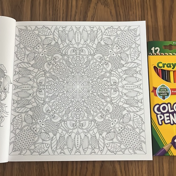 Games | Never Used Adult Coloring Book With Colored Pencils Over 5 ...
